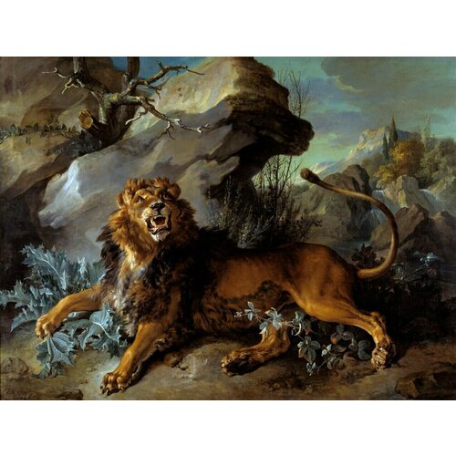 Плакат, постер на бумаге The Lion and the Fly-Jean-Baptiste/Лев и Муха-Удри Жан-Батист. Размер 60 на 84 см