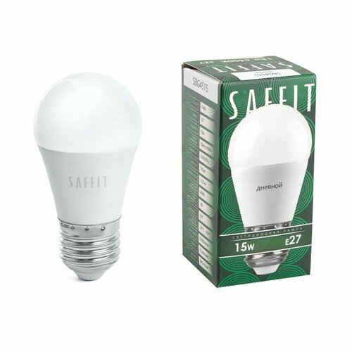 Лампа светодиодная SAFFIT, 15W 230V E27 6400K G45, SBG4515