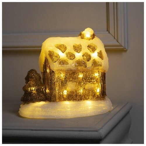 Luazon Lighting Светодиодная фигура «Зимний домик» 22 × 21 × 17 см, акрил, 30 LED, 220 В, свечение тёплое белое