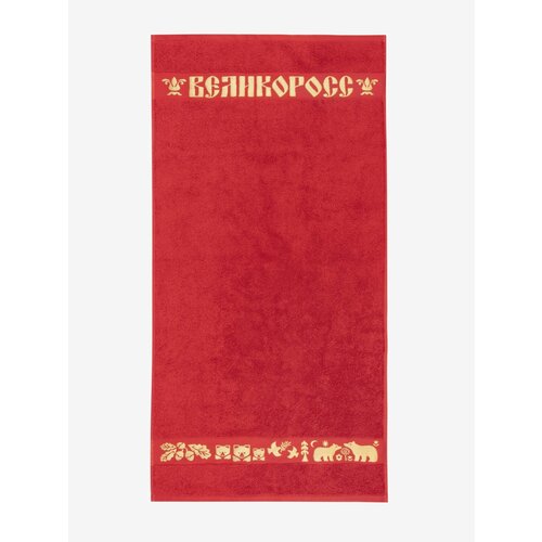 Полотенце махровое Золотая Дубрава красного цвета, 50х100