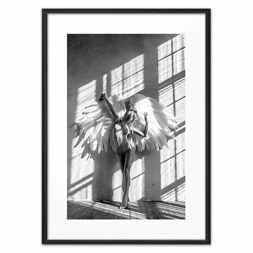 Постер в рамке Девушка-ангел №1, 21х30 см