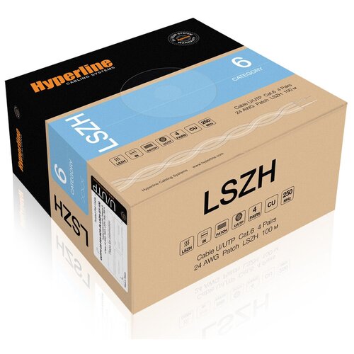 Hyperline UUTP4-C6-P24-NCR-IN-LSZH-GY-100