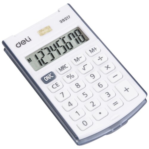 Карманный калькулятор Deli E39217/BLUE, 8-разрядный, синий