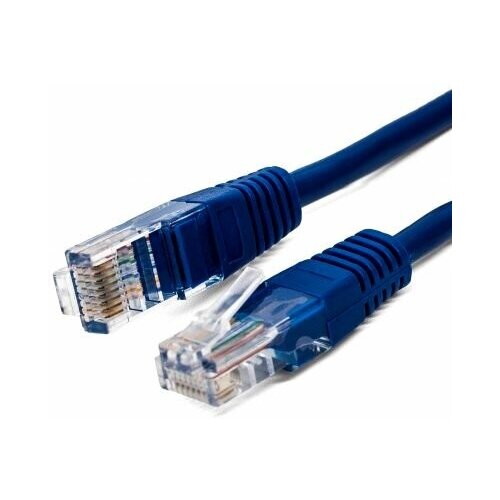 Патч-корд U/UTP 5e кат. 1м Filum FL-U5-C-1M-BL 26AWG(7x0.16 мм), кабель для интернета, чистая медь, PVC, синий