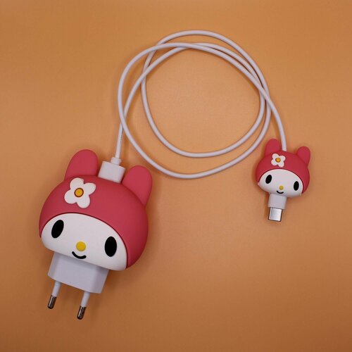 Комплект защитный чехол для зарядки / защита кабеля от излома / Sanrio Аниме Cat