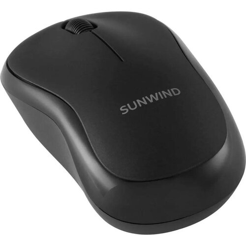Мышь SunWind, мышь оптическая, мышь беспроводная, USB, мышь 1600 dpi, мышь черного цвета