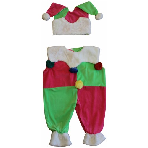 Карнавальный костюм детский Скоморох комбинезон салатово-розовый LU3011-2 InMyMagIntri 92-98см