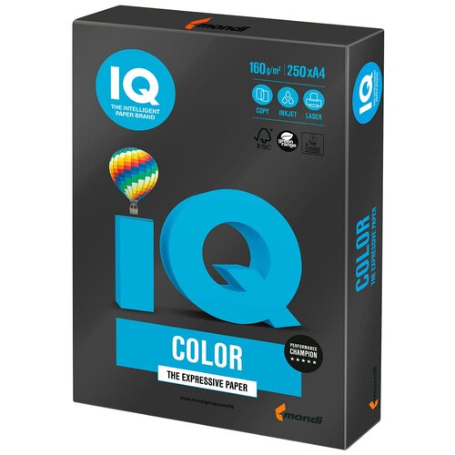 Бумага IQ Color А4 160 г/м², 250 л, черный B100