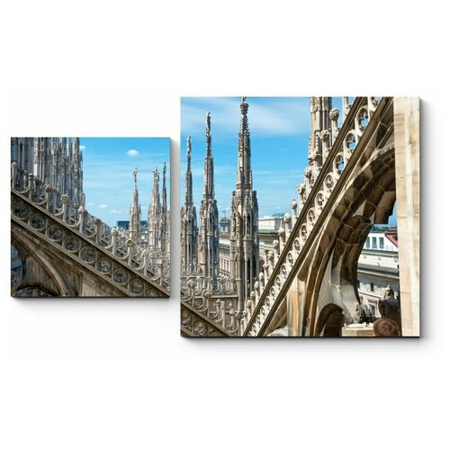 Модульная картина Мраморные скульптуры Миланского собора50x30