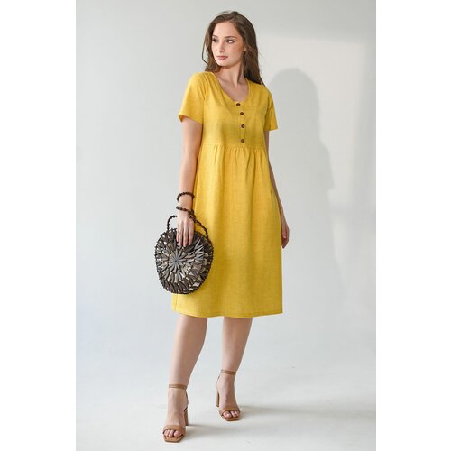 Платье Оптима Трикотаж, размер 54, желтый