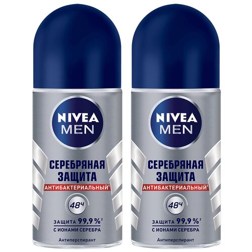 NIVEA Антиперспирант ролик Men Серебряная защита, 2 шт, 2 шт., 50 мл