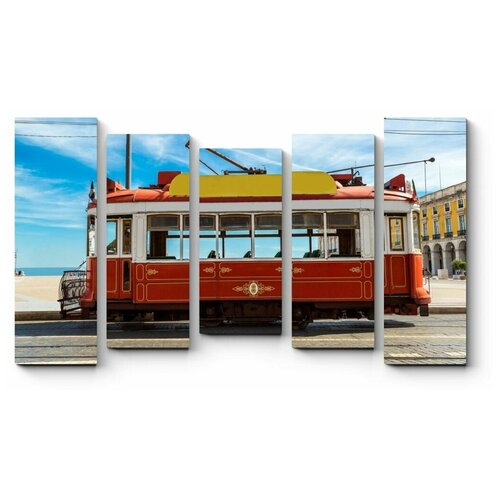 Модульная картина Старинный трамвай в центре Лиссабона120x72