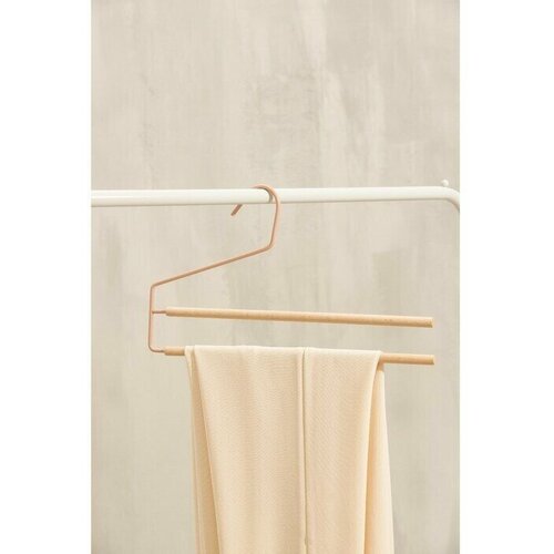 Вешалка для брюк и юбок SAVANNA Wood, 2 перекладины, 36х21,5х1,1 см, цвет розовый