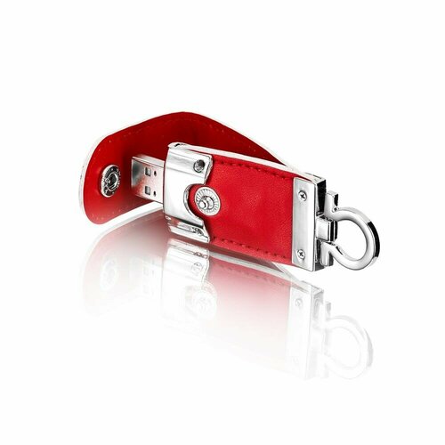 Кожаная флешка Banyan, 4 ГБ, красная, USB 2.0, арт. F20 30шт