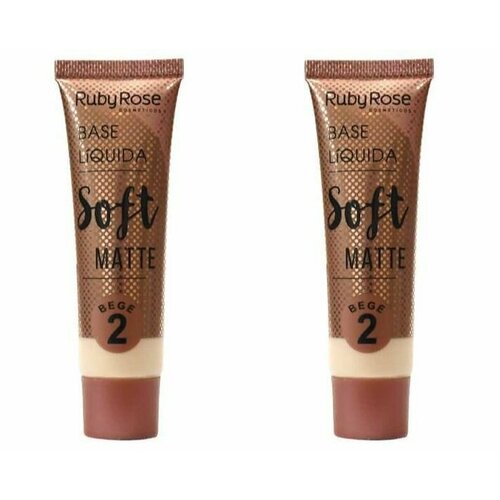RUBY ROSE Тональная основа Soft Matte, Bege 2, 2 шт