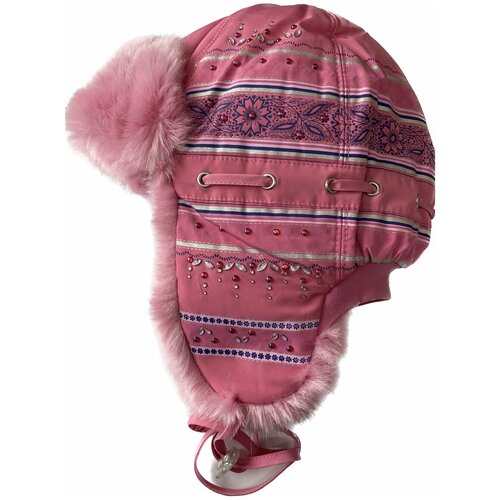 Шапка ушанка TuTu, размер 56-58, розовый