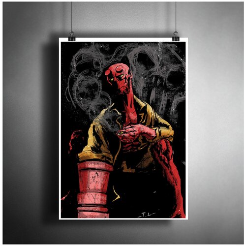 Постер плакат для интерьера "Хеллбой. The Hellboy. Комиксы "/ Декор дома, офиса. A3 (297 x 420 мм)