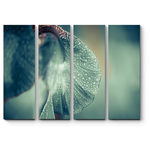 Модульная картина Капли дождя на ирисе 110x83