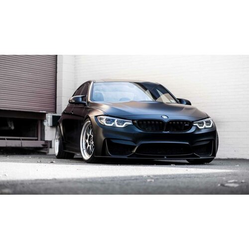 Картина на холсте 60x110 Альянс Лес "BMW black tuning M3" на подрамнике / интерьер/ декор