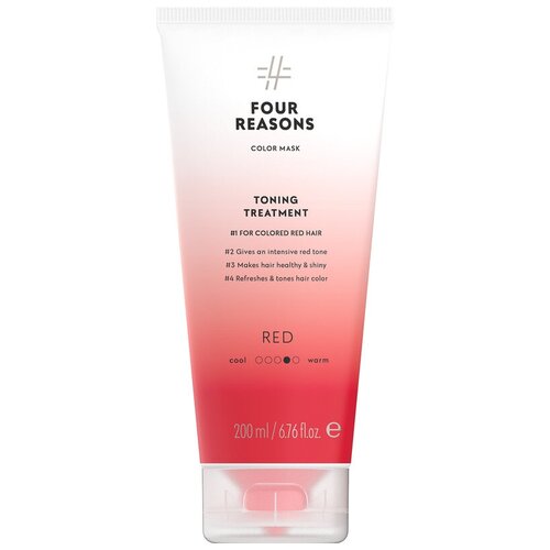 Four Reasons Тонирующая маска для поддержания цвета окрашенных волос Toning Treatment Red, 350 г, 200 мл