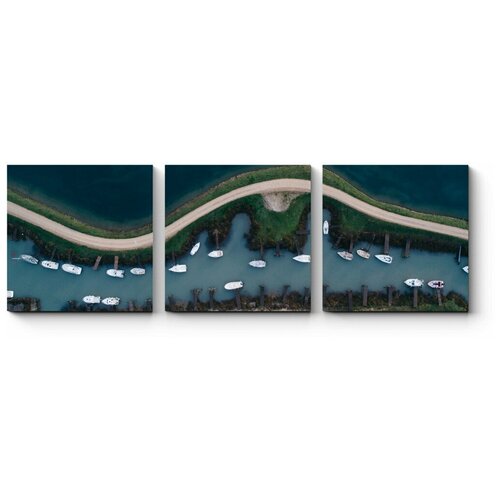 Модульная картина Гонка морских судов 110x37