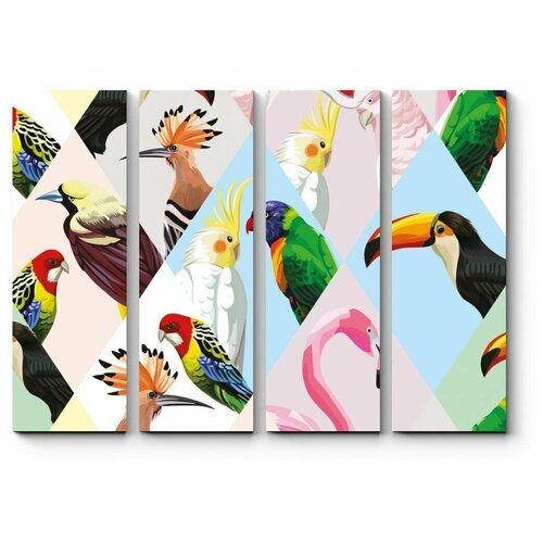 Модульная картина Тропические птицы140x105