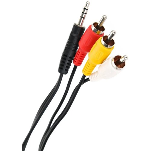 Кабель Jack 3.5 mm - 3RCA, тюльпан-джек, провод 1.5 метра