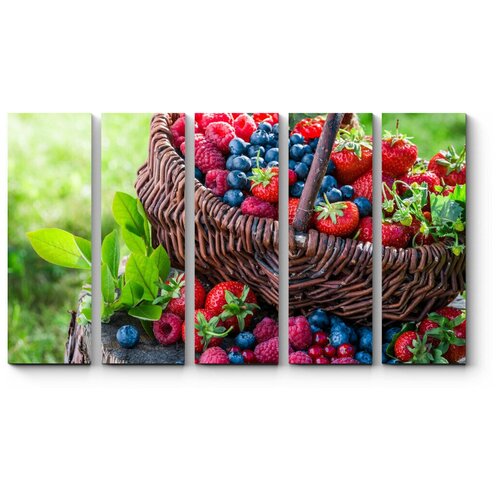 Модульная картина Корзинка с ягодами 130x78