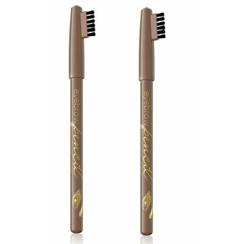 Карандаш Eveline Cosmetics для бровей Eyerbrow Pencil с щёточкой, светло-коричневый, 2шт