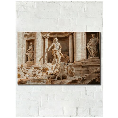 Картина интерьерная на рельефной доске Достопримечательности (рим, италия, пантеон, интерьер, доски, бар) - 4700