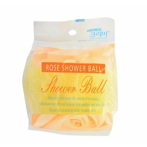 Sungbo Cleamy Мочалка Flower ball rose shower ball, 28х100, 1шт