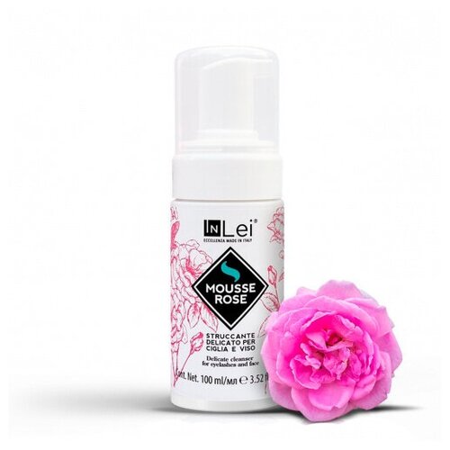 InLei Пенка для очистки и ухода за натуральными и наращенными ресницами "Mousse Rose" , Роза, Объем: 100 мл