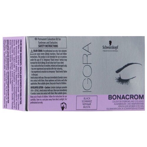 Schwarzkopf Professional Краска для бровей и ресниц Bonacrom 15 мл, черный, 25 мл, 1 уп.