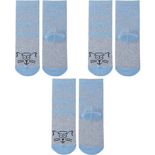 Носки Альтаир 3 пары, размер 16, серый, голубой