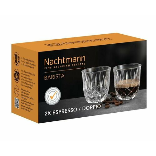 Набор стаканов 2 шт. для эспрессо Nachtmann Noblesse Barista Espresso/Doppio, хрусталь, 90 мл, 6,4 см, прозрачный