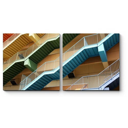 Модульная картина Цветные лестницы50x25