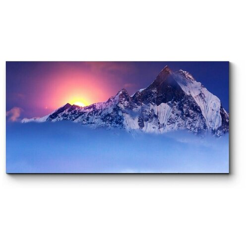 Модульная картина Последние лучи солнца в горах 110x55