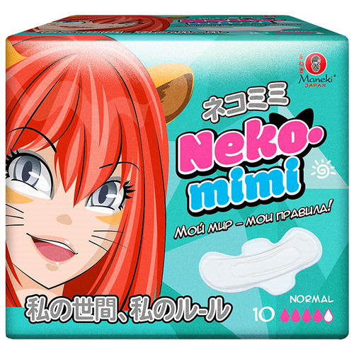 Maneki прокладки Neko-Mimi, 4 капли, 10 шт., белый