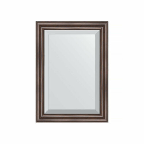 Зеркало настенное с фацетом EVOFORM в багетной раме палисандр, 51х71 см, для гостиной, прихожей, кабинета, спальни и ванной комнаты, BY 1124