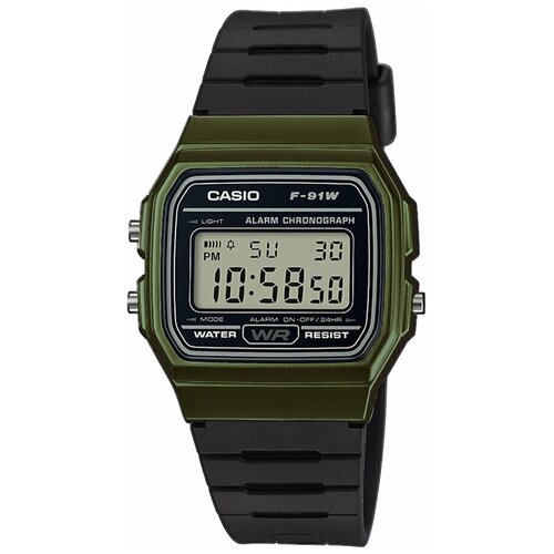 Наручные часы CASIO Collection F-91WM-3A, зеленый, серый