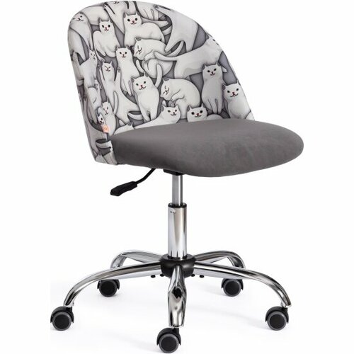 Кресло офисное Tetchair MELODY ткань/флок, серый, Cats/29
