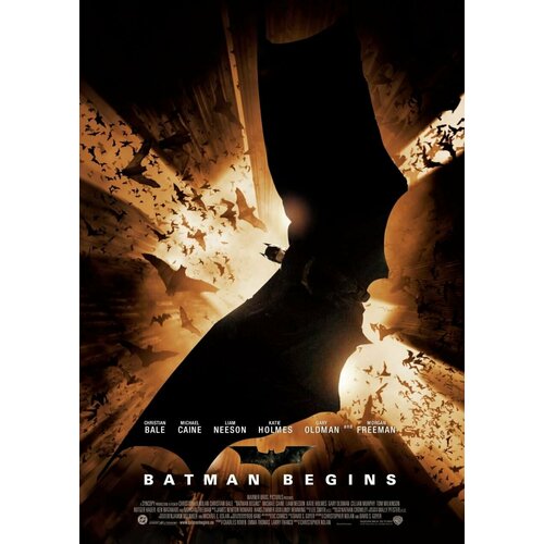 Плакат, постер на холсте Бэтмен: Начало (Batman Begins, 2005г). Размер 30 х 42 см