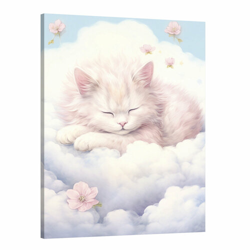 Интерьерная картина 50х70 "Кот во сне"