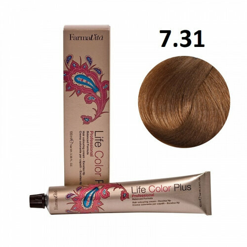 Крем-краска для волос Farmavita Life Color Plus 7.31 светлый табак, 100 мл