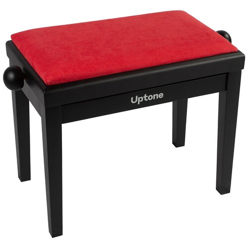UPTONE Fusion MB3 Burgundy банкетка с регулировкой высоты, цвет корпуса черный матовый, сиденье вельвет в рубчик красный