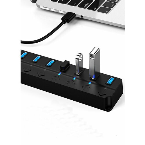 USB 3.0 Hub 7-портовый высокоскоростной / USB-разветвитель / провод 1,2 метра