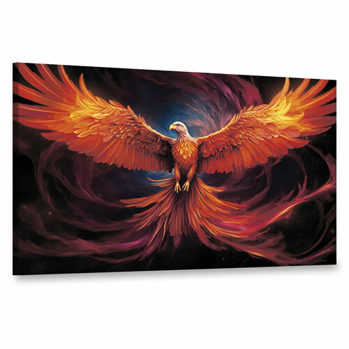 Интерьерная картина 100х60 "Пламенный танец Феникса"