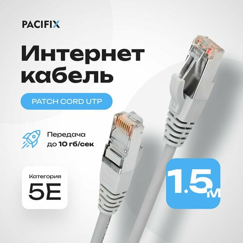 Витая пара лан кабель для интернета Патч-корд сетевой шнур провод для интернета (1.5M/RJ-45/5Е)