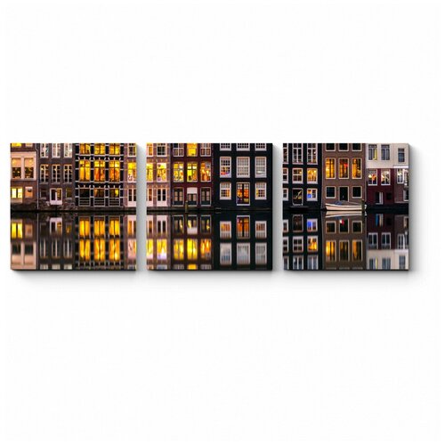 Модульная картина Огни Амстердама 190x63