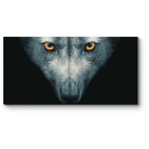 Модульная картина Портрет серого волка 40x20